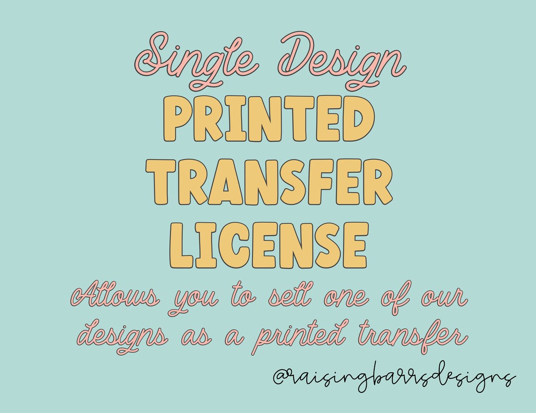 Printed Transfer License| Screen Print Transfer License, Sublimation ...