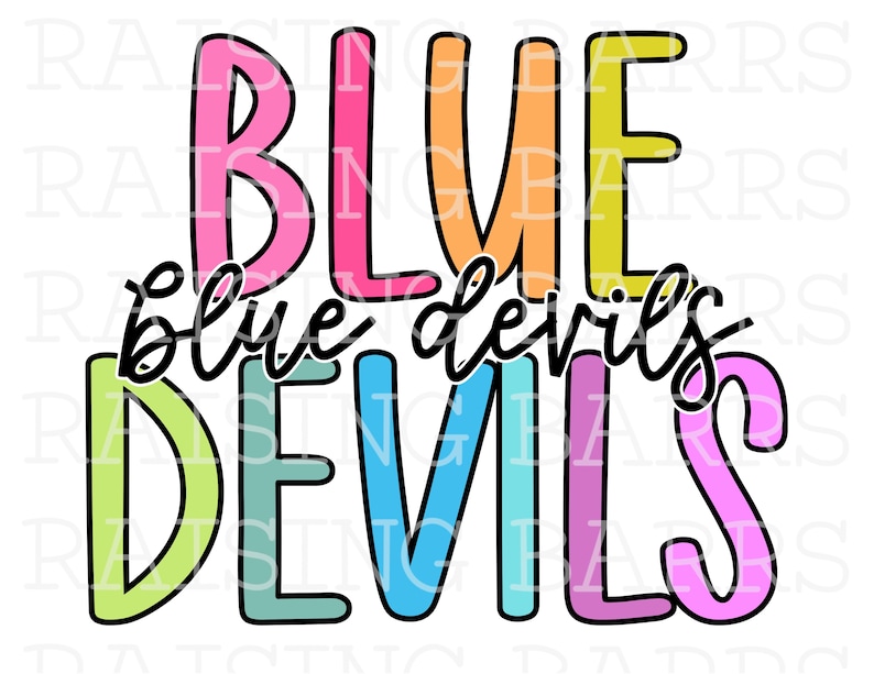 Neon Blue Devils Png, PRC Blue Devils Sublimation, Blue Devils ...
