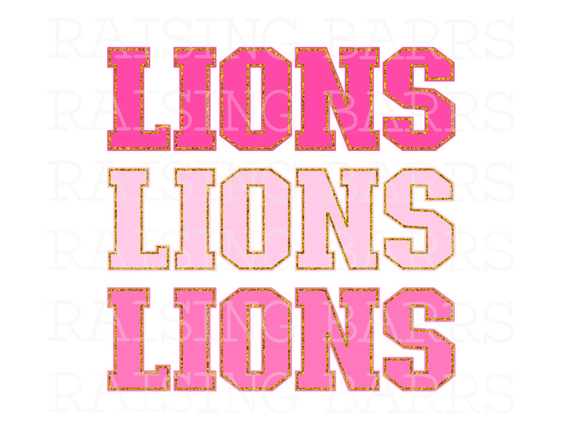 Pink Lions Png Lions Mascot Png Lions Sublimation Design - Etsy