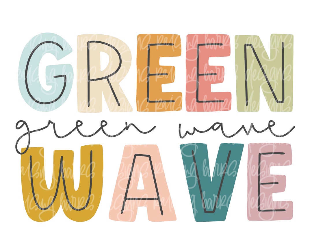 Green Wave Png, Green Wave Mascot Sublimation, Greenwave Design - Etsy