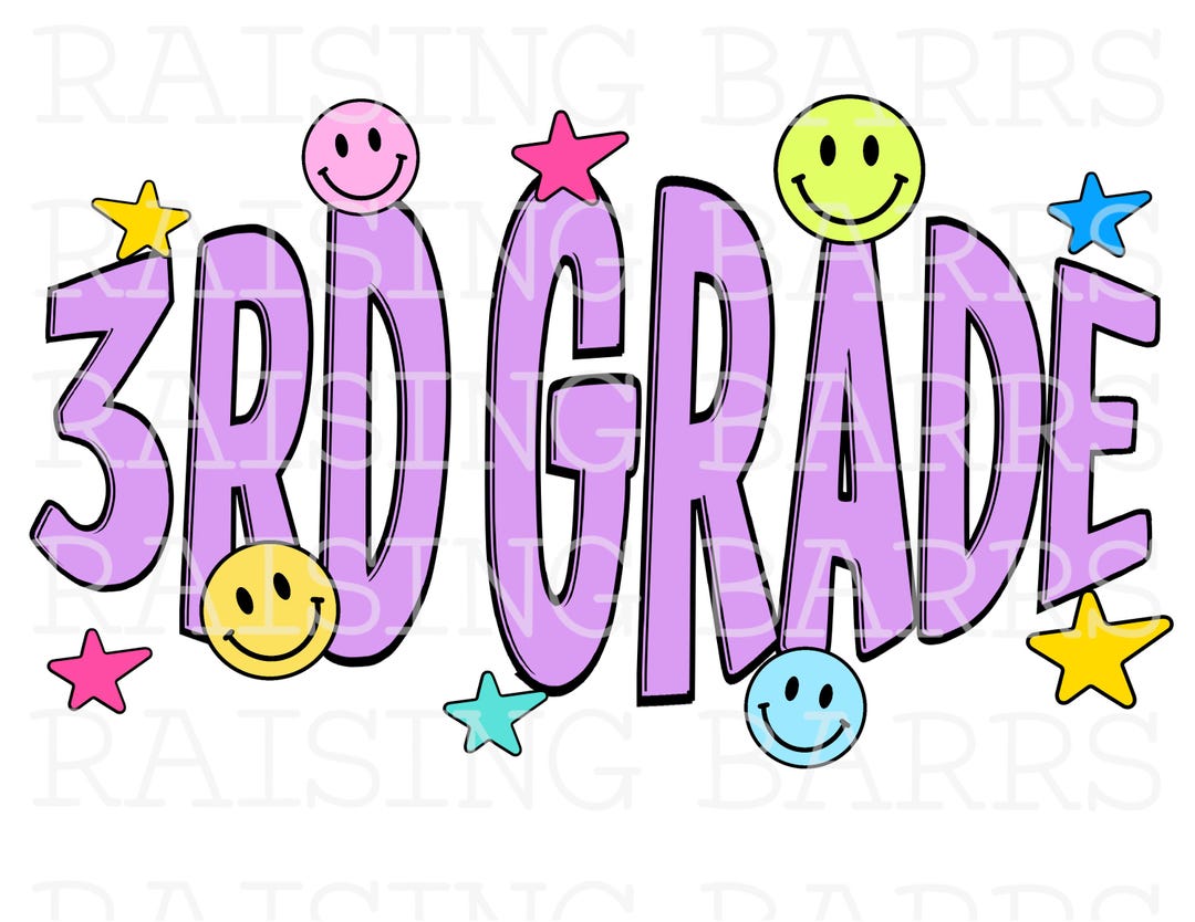 3rd Grade Png, Back to School Png, Third Grade Smile Design Sublimation ...