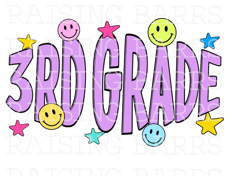 3rd Grade Png, Back to School Png, Third Grade Smile Design Sublimation ...