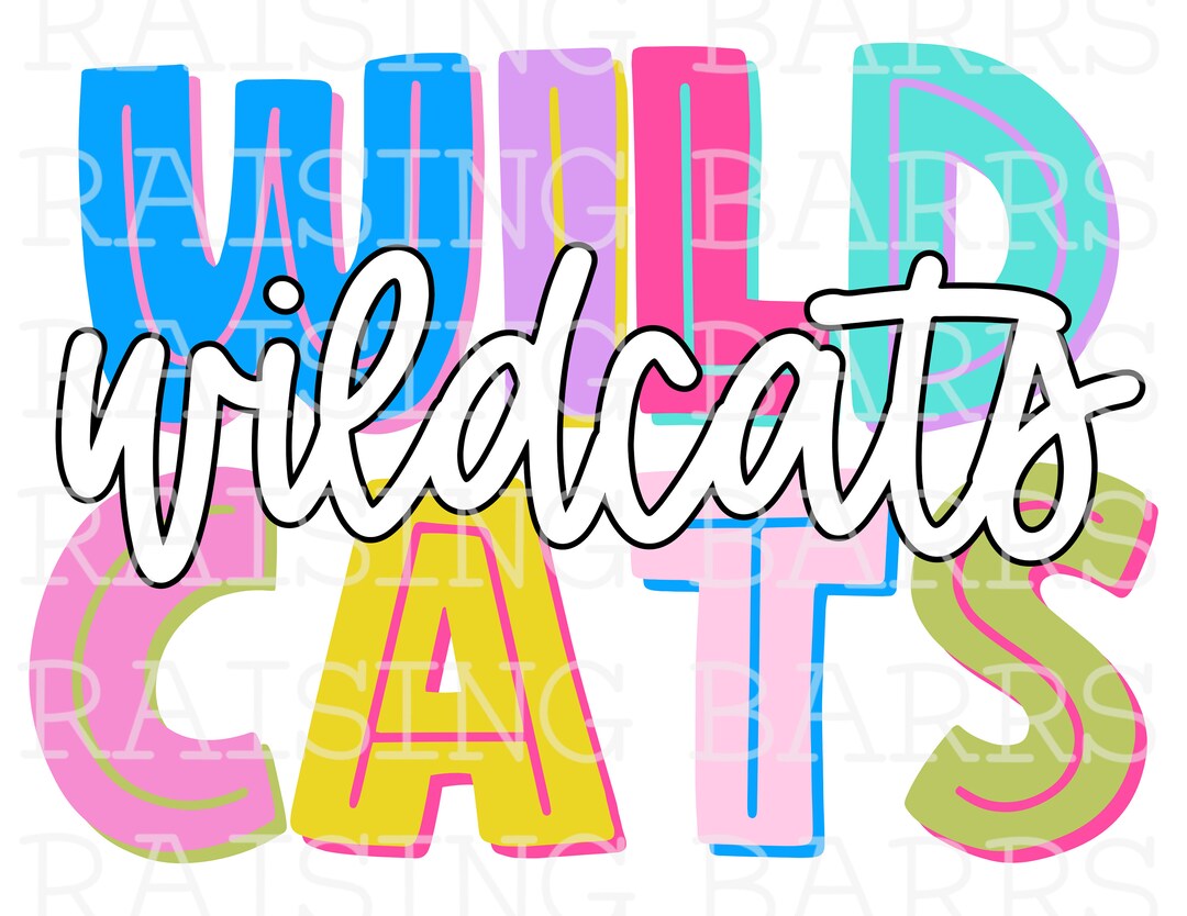 Wildcats Mascot PNG | Colorful Sublimation Design (digital Download) - Etsy