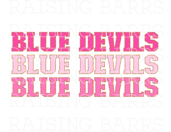 Pink Blue Devils Sublimation Download Blue Devils Mascot - Etsy