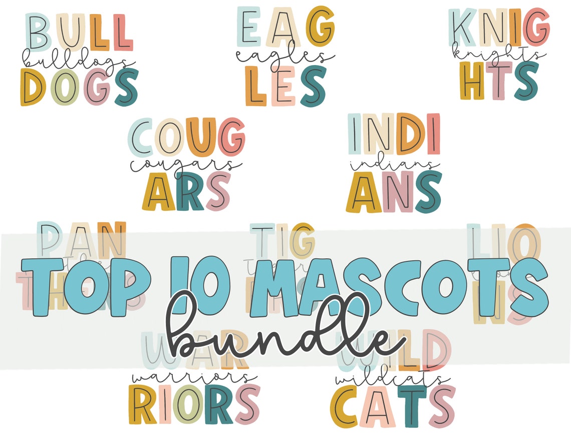 Top 10 Most Common Mascot Bundle Inline Design Mascots - Etsy