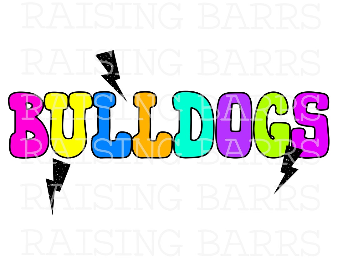 Neon Lightning Bulldogs Sublimation Design| Bulldogs Png, Bulldog ...