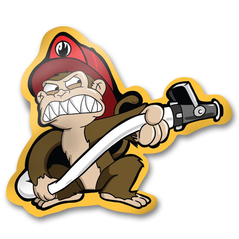 Hose Dragger Monkey Engine Crew Car Sticker Fire Helmet - Etsy