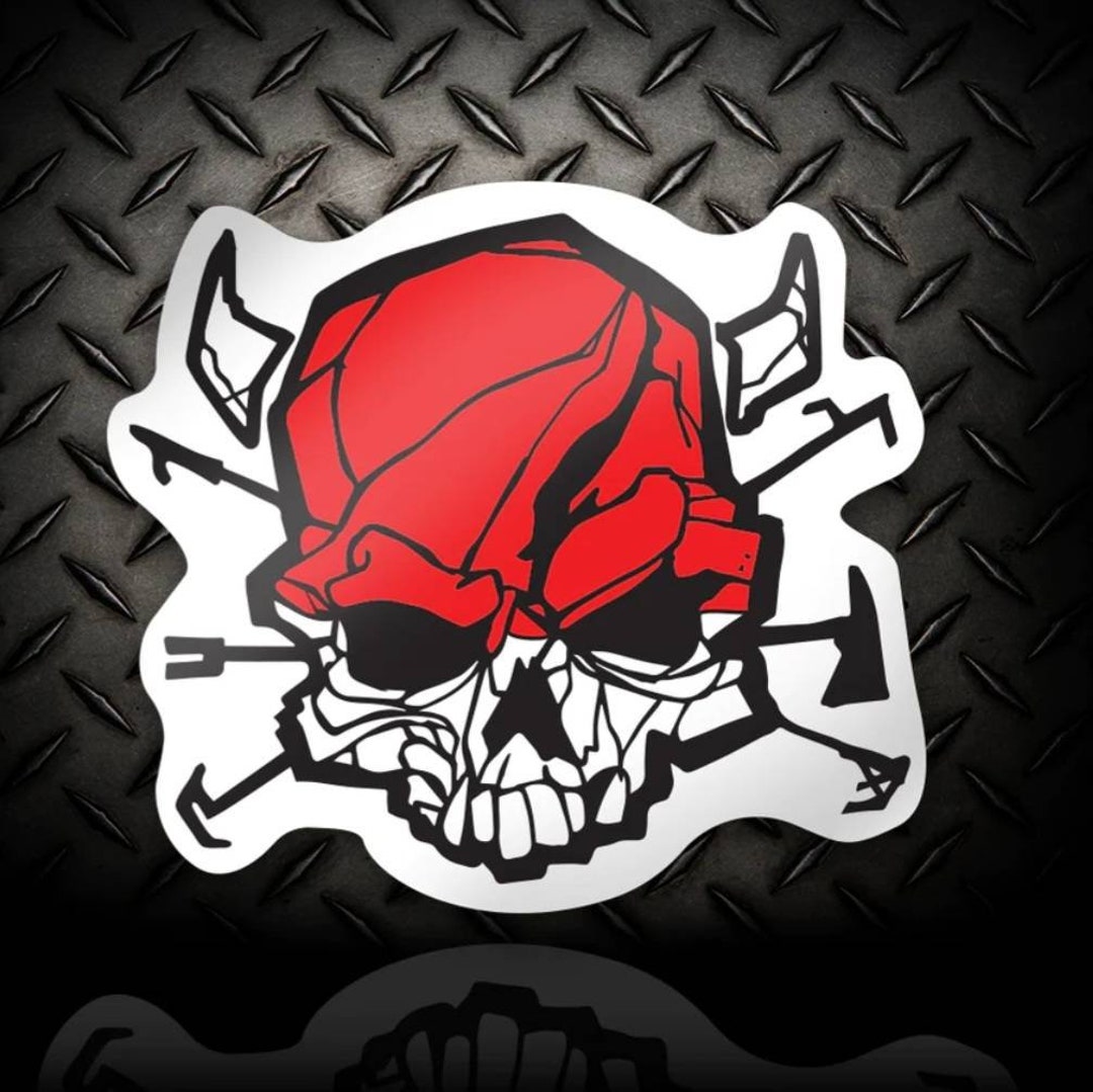 Red Skull Firefighter Hooks Sticker Decal Firefighter Sticker | FD - Etsy