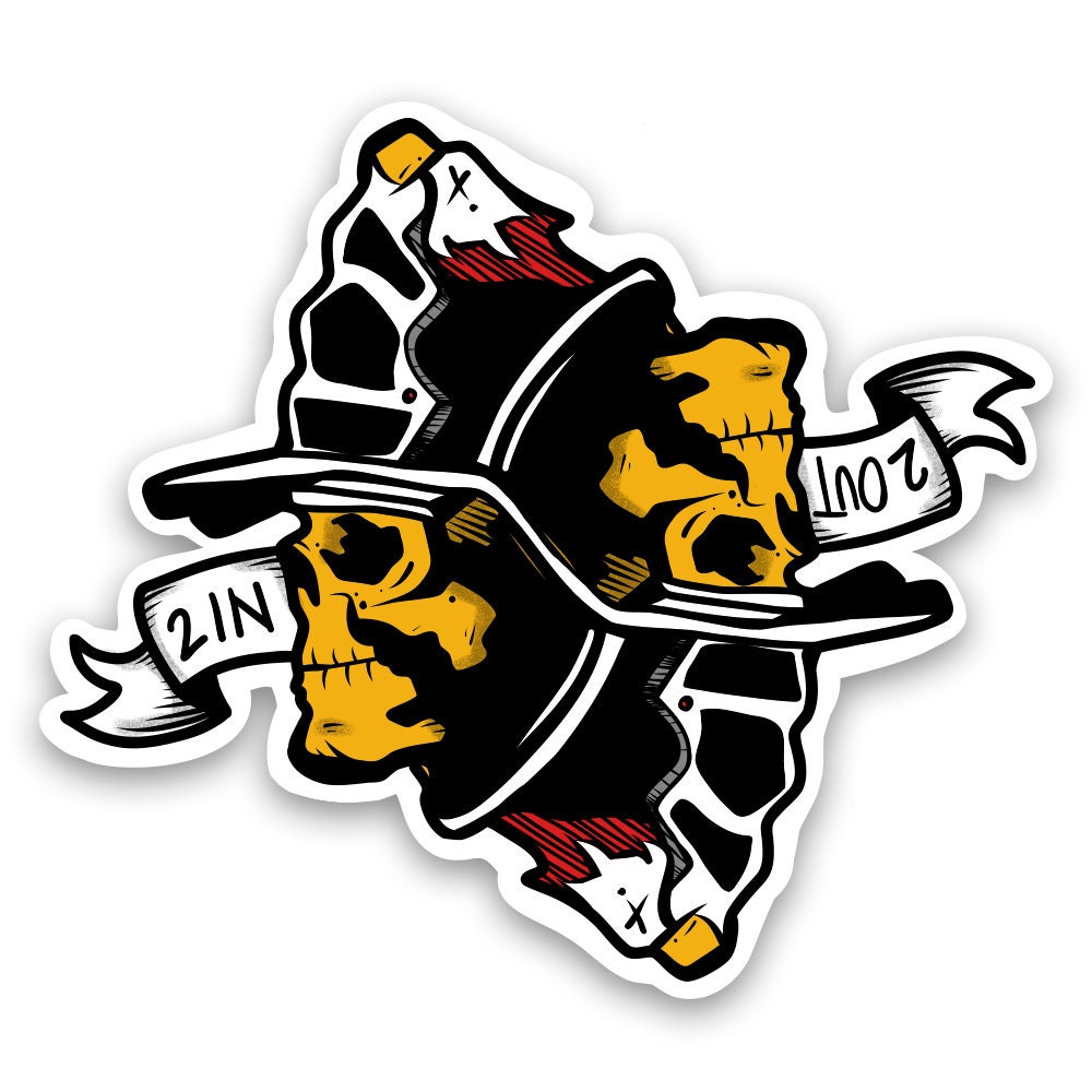 2-in-2-out Firefighter Helmet Sticker: Brotherhood Pride Decal - Etsy