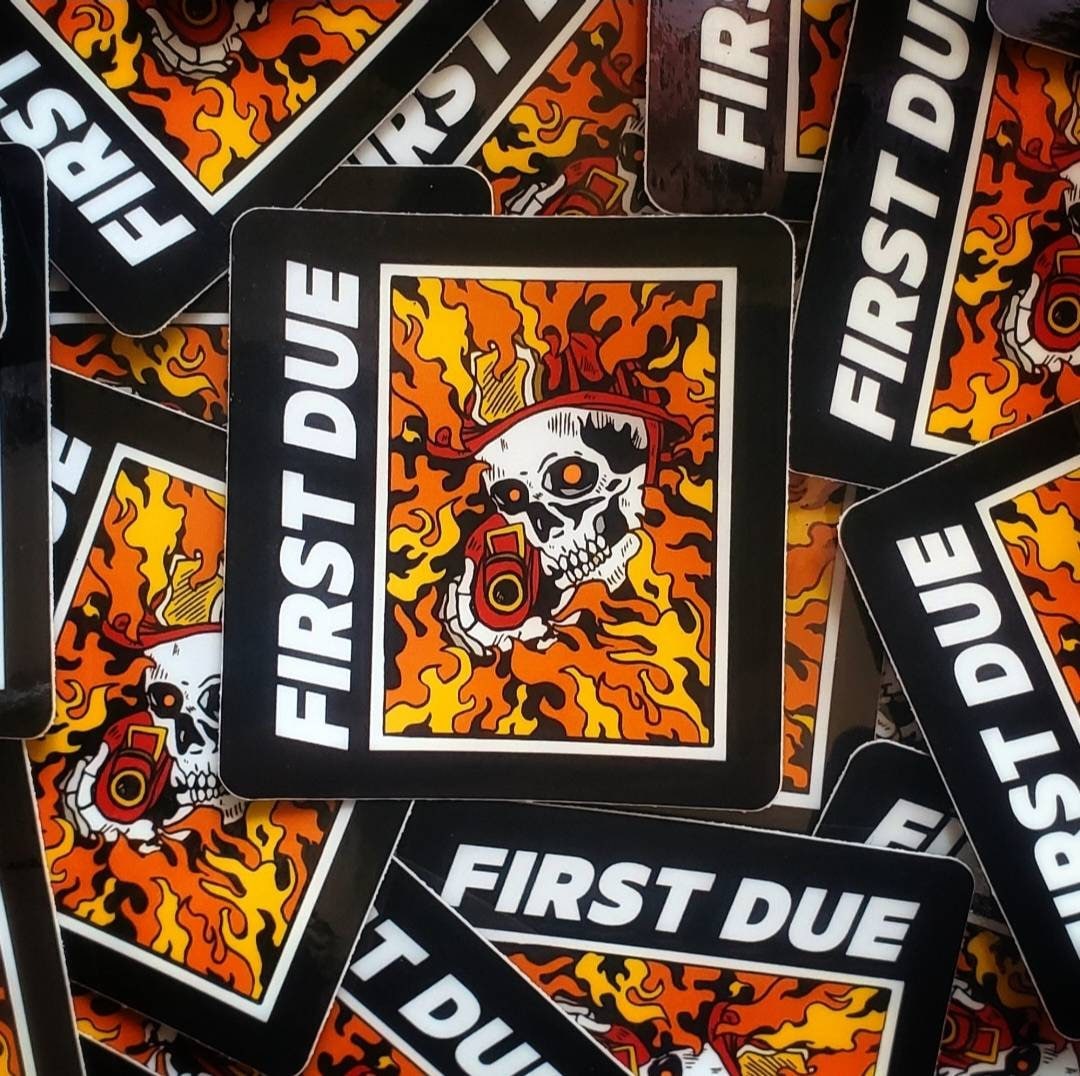 First Due Firefighters | Car Sticker | Fire Helmet Sticker | Laptop ...
