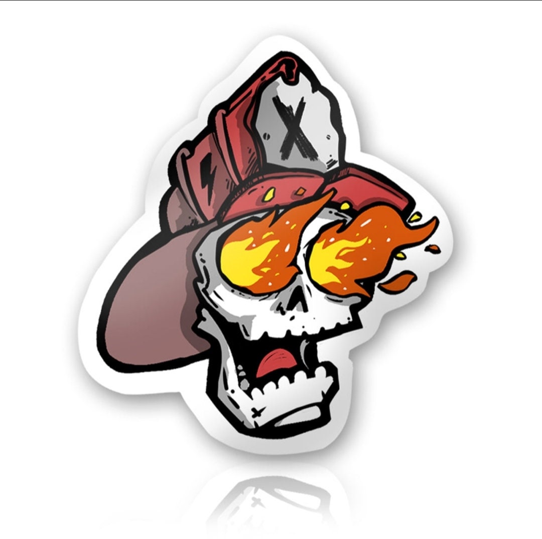 Fire Skull Firefighter Sticker: Helmet Car Decal - Etsy