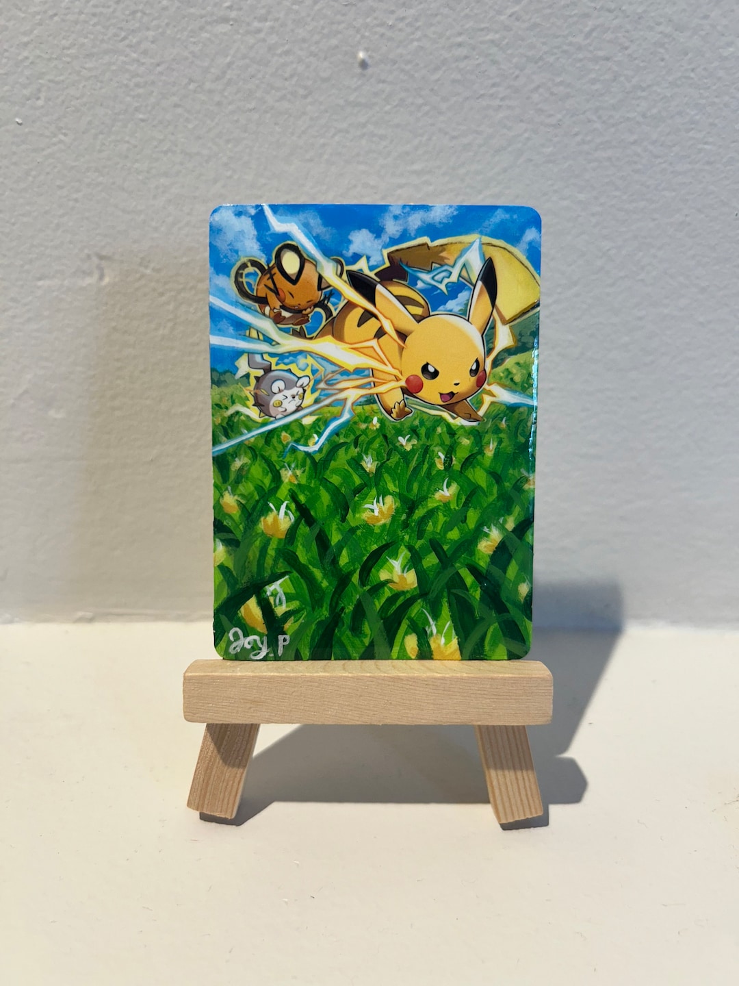 Pikachu Hand Painted Pokemon Card - Etsy