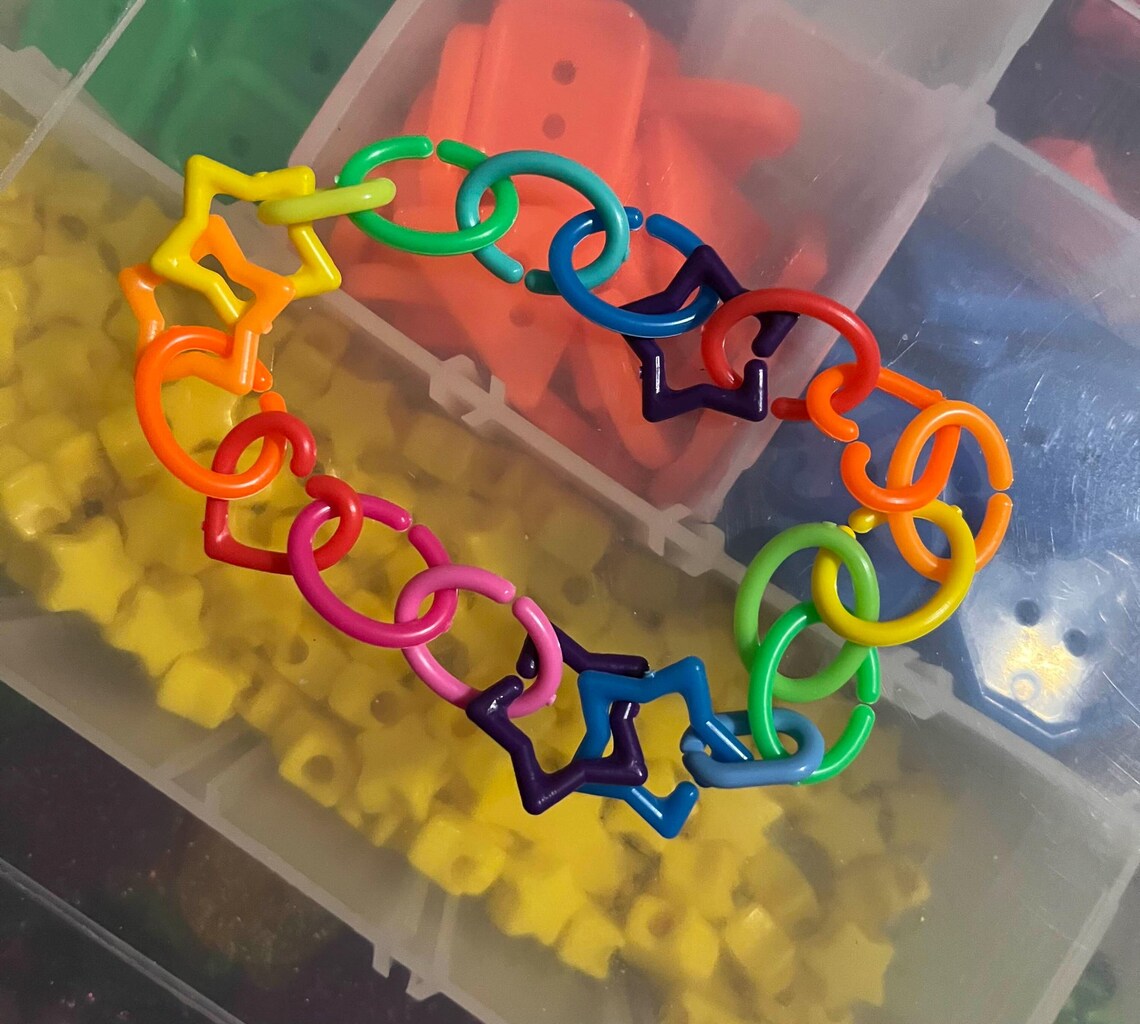 Random Kidcore Scenecore Decora Rainbow Shaped Links OOAK Kandi ...