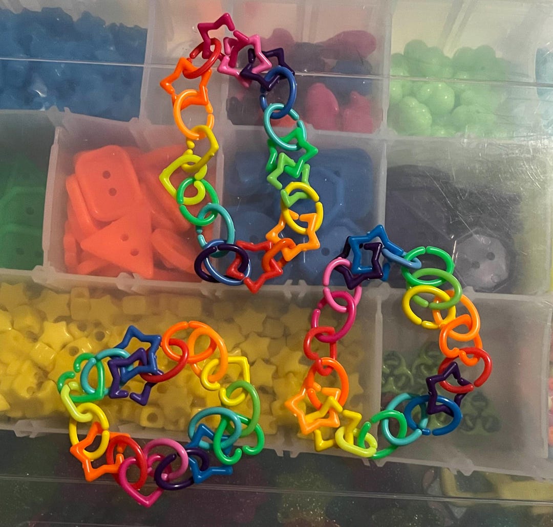 Random Kidcore Scenecore Decora Rainbow Shaped Links OOAK Kandi ...