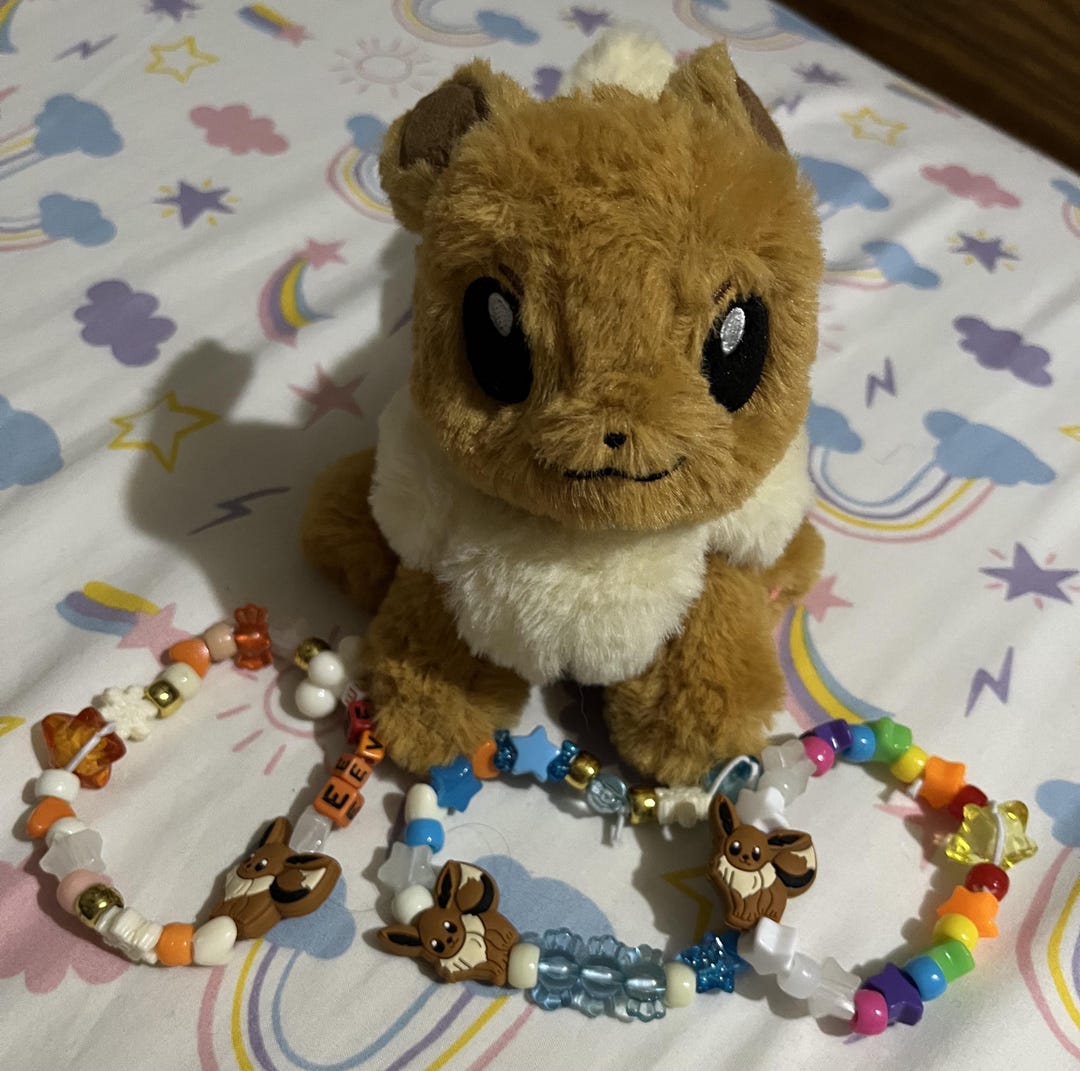 Scenecore Decora OOAK Eevee Pokemon Themed Kandi Bracelets - Etsy