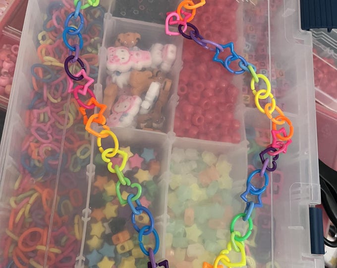 Random Kidcore Scenecore Decora Rainbow Shaped Links OOAK Long 30 ...