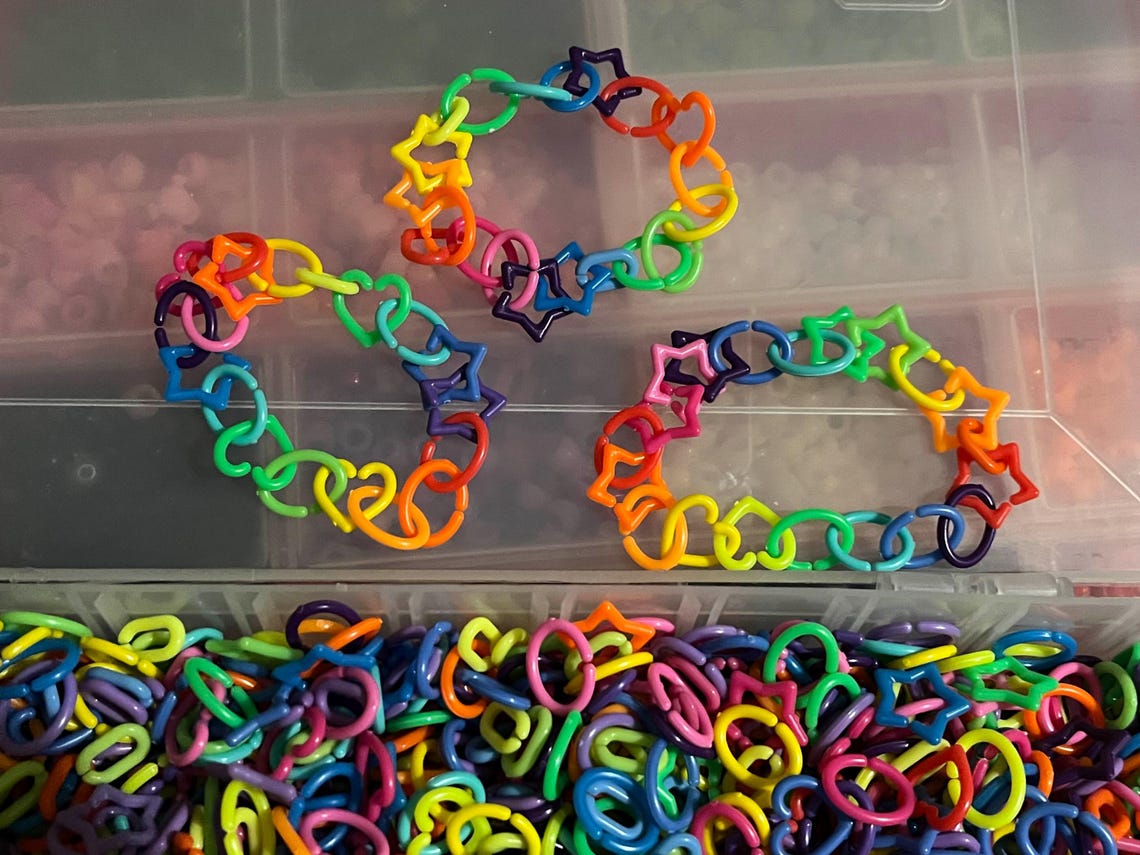Random Kidcore Scenecore Decora Rainbow Shaped Links OOAK Kandi ...