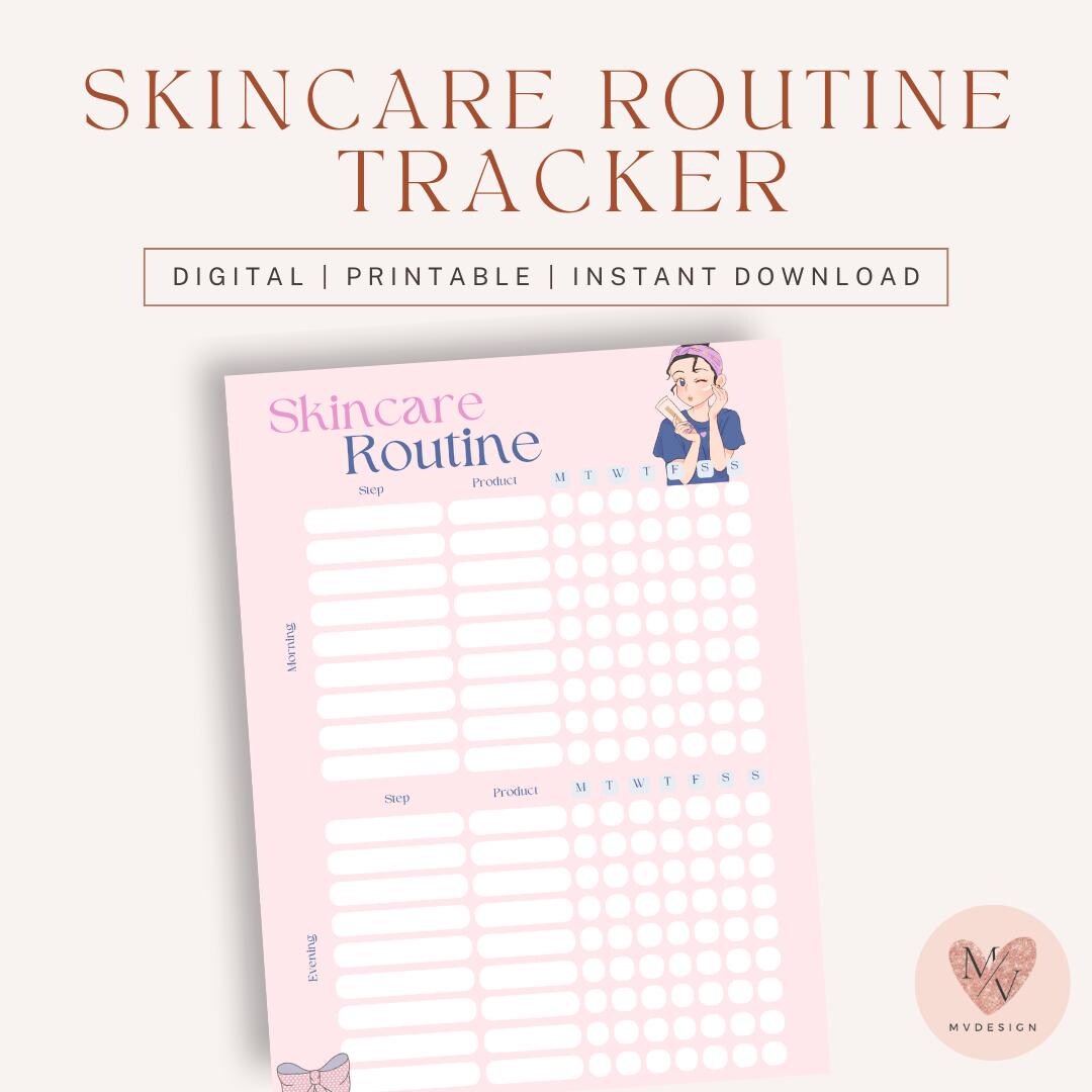 Printable Skincare Routine Tracker | Daily & Weekly Skincare Planner ...