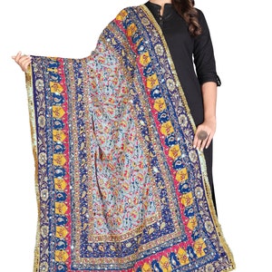 Multi Coloured Dupatta Perfect for All Occasions / Silver / Blue - Etsy