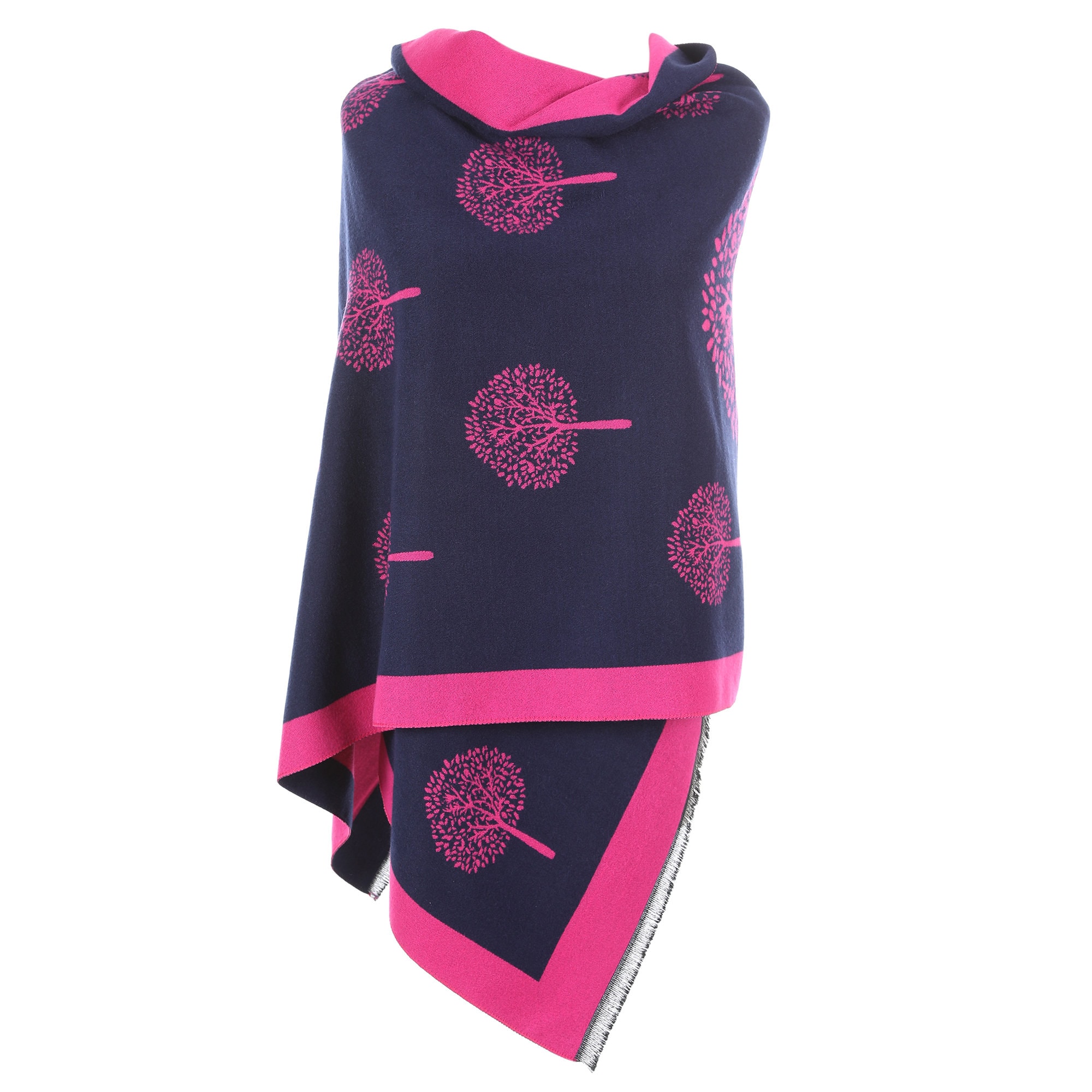 Navy Blue and Pink Scarf - Etsy UK