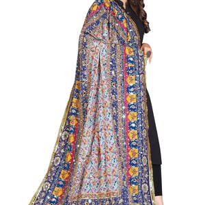 Multi Coloured Dupatta Perfect for All Occasions / Silver / Blue - Etsy