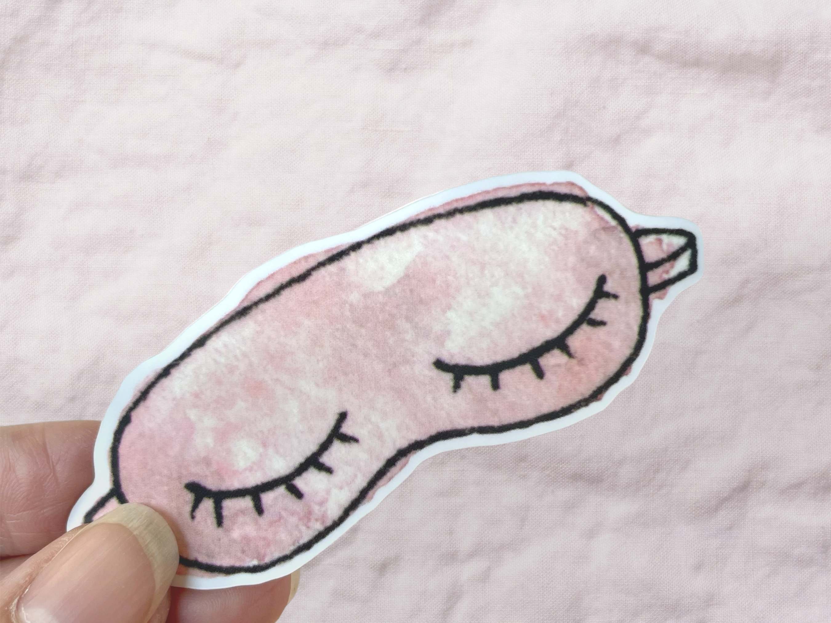 Sleeping Mask Sticker | Sleeping Eye Mask Decal | Self Care Die Cut ...