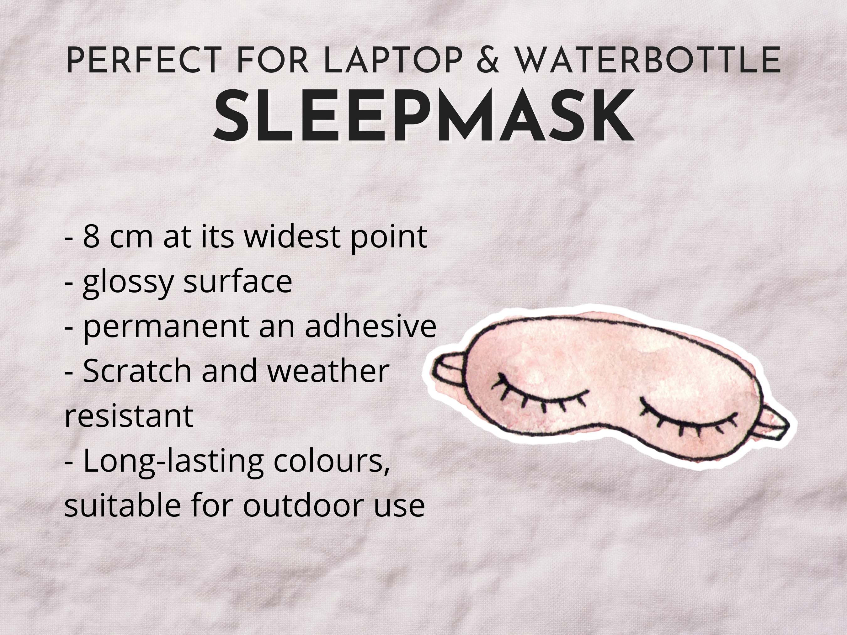 Sleeping Mask Sticker | Sleeping Eye Mask Decal | Self Care Die Cut ...
