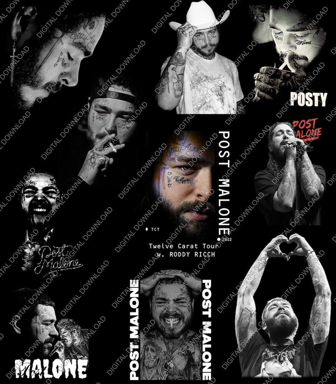 Combo 10 File Png Post Malone, Design Digital Download, Posty Hip Hop ...
