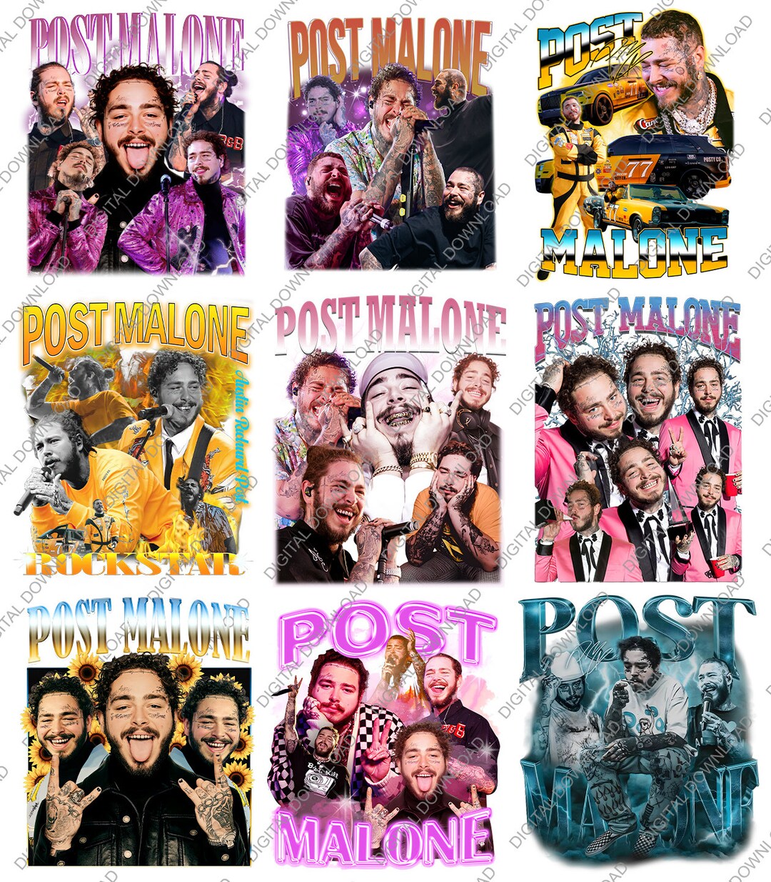 9 File Png Post Malone, Design Digital Download, Posty Graphic Png ...