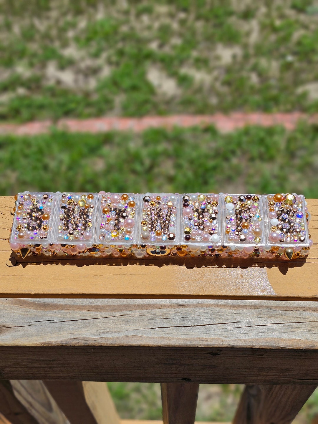 Rhinestone Pill Organizer: Chic 7-day Bling Pill Box - Etsy