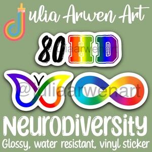Neurodiversity Stickers - Neurodivergent Owned - ADHD Butterfly ...