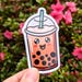Boba Tea Vinyl Sticker - Cute Treat | Glossy Water Resistant - Cute ...