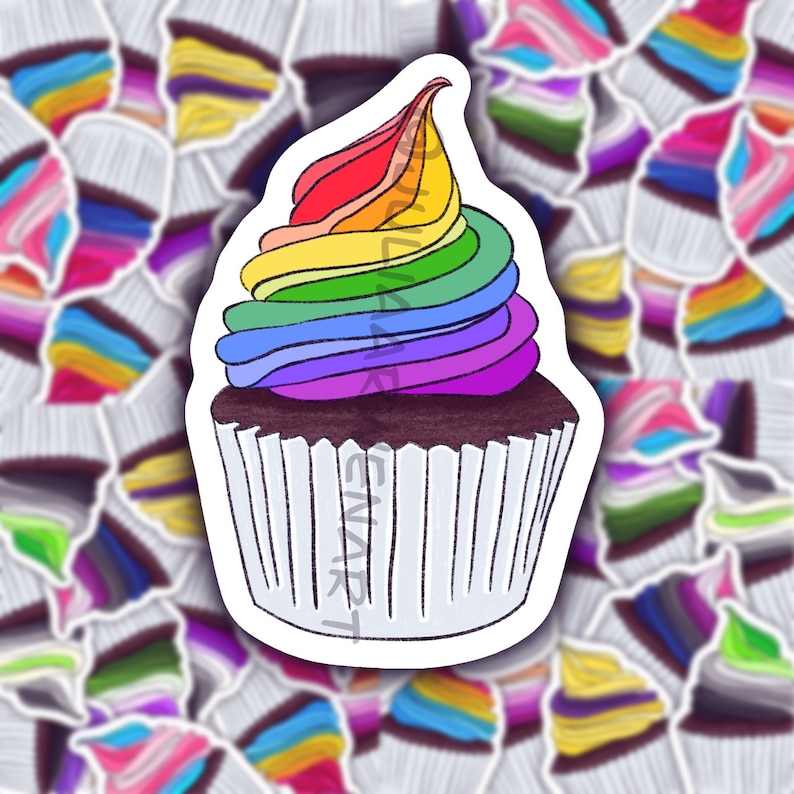Pride Flag Cupcakes LGBTQ Queer Owned Water-resistant - Etsy