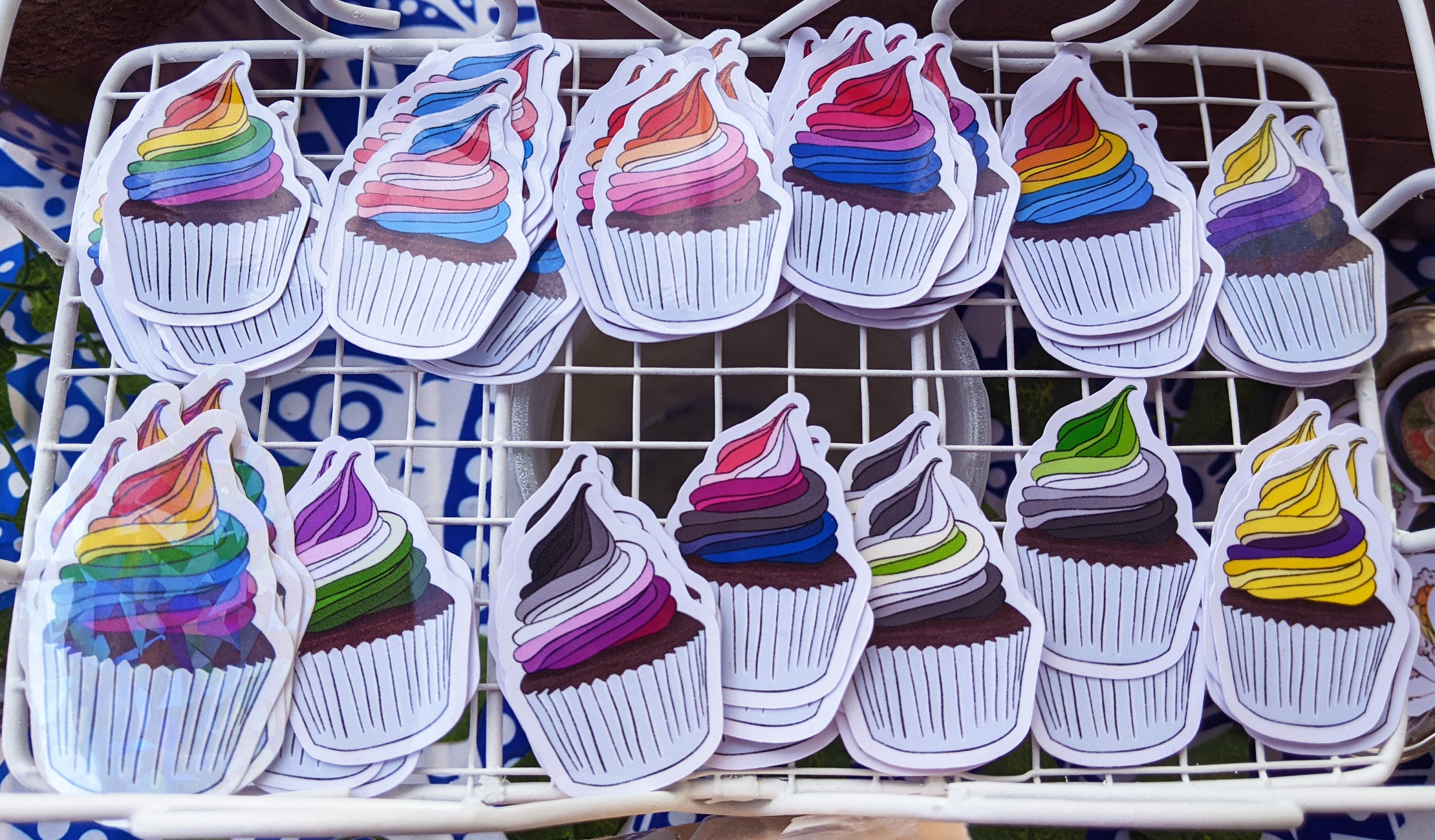 Pride Flag Cupcakes LGBTQ Queer Owned Water-resistant for Bullet ...