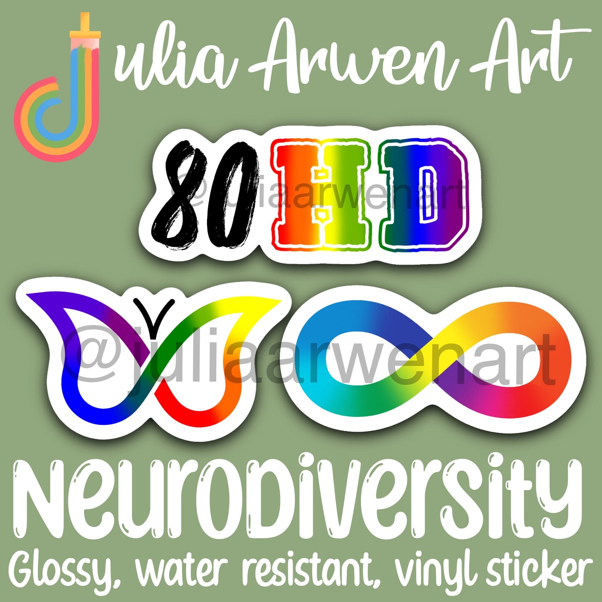 Neurodiversity Stickers Neurodivergent Owned ADHD & Autism ASD Glossy ...