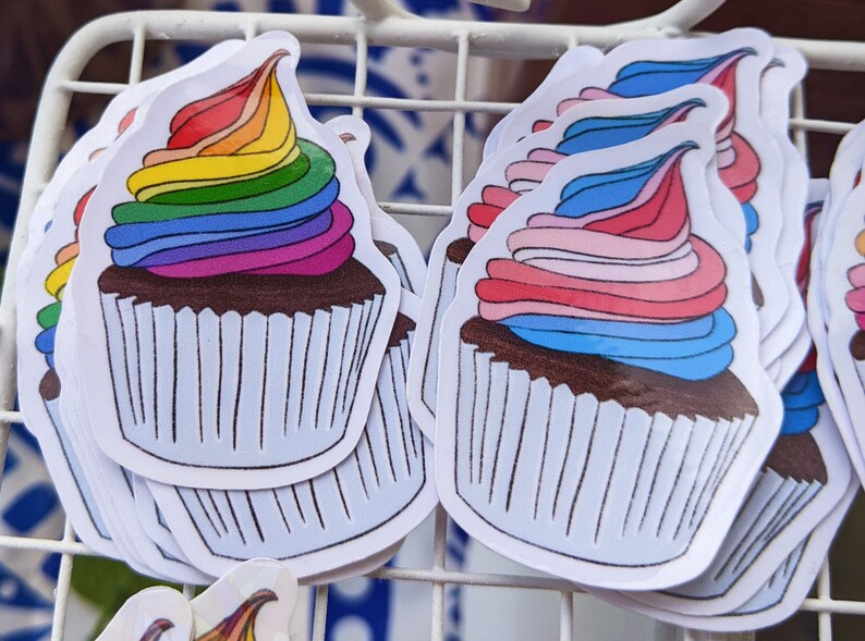 Pride Flag Cupcakes LGBTQ Queer Owned Water-resistant for Bullet ...