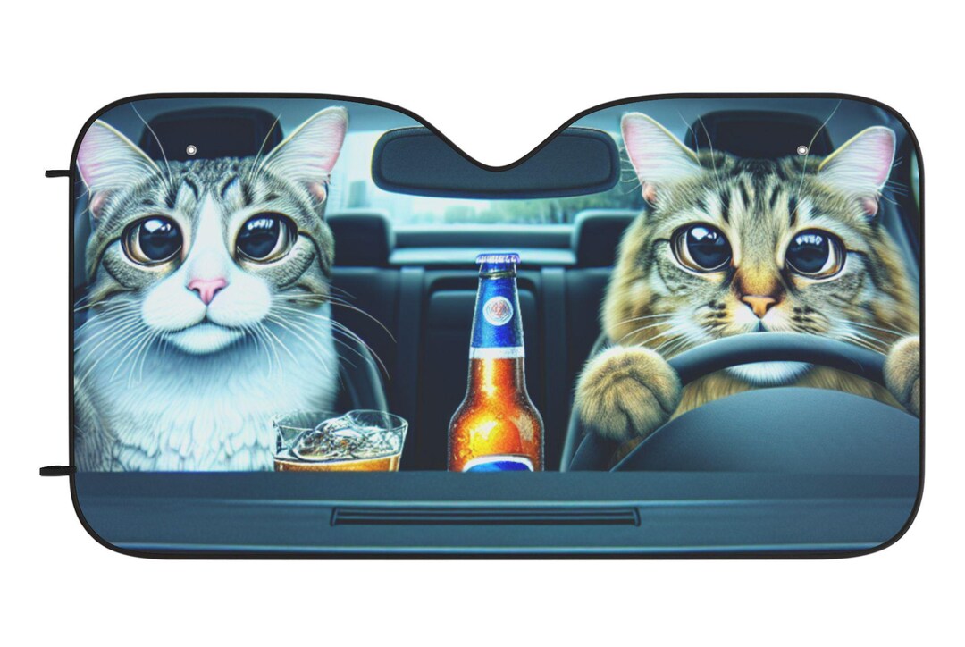 Car Sun Shades, Party Cats Auto Window Visors, Cute Car Accessories ...