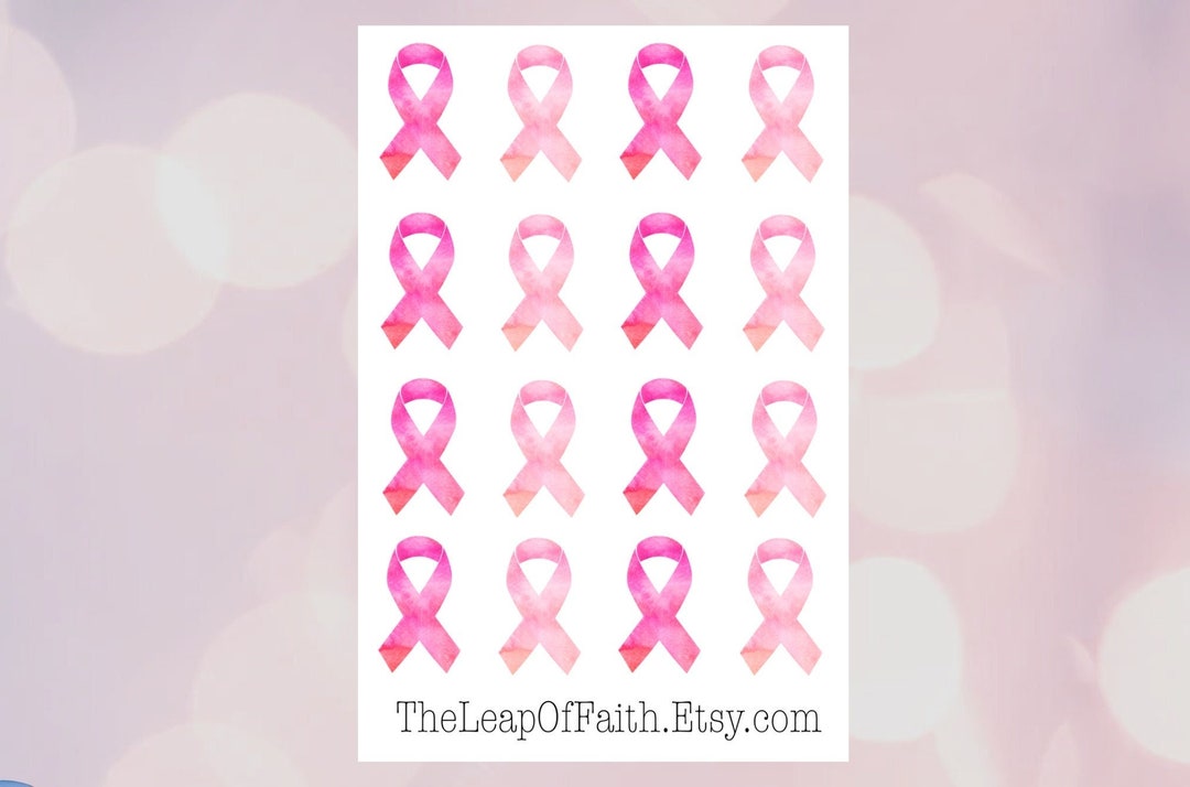 Breast Cancer Ribbon Stickers Mini Sticker Sheet Pink Ribbon - Etsy