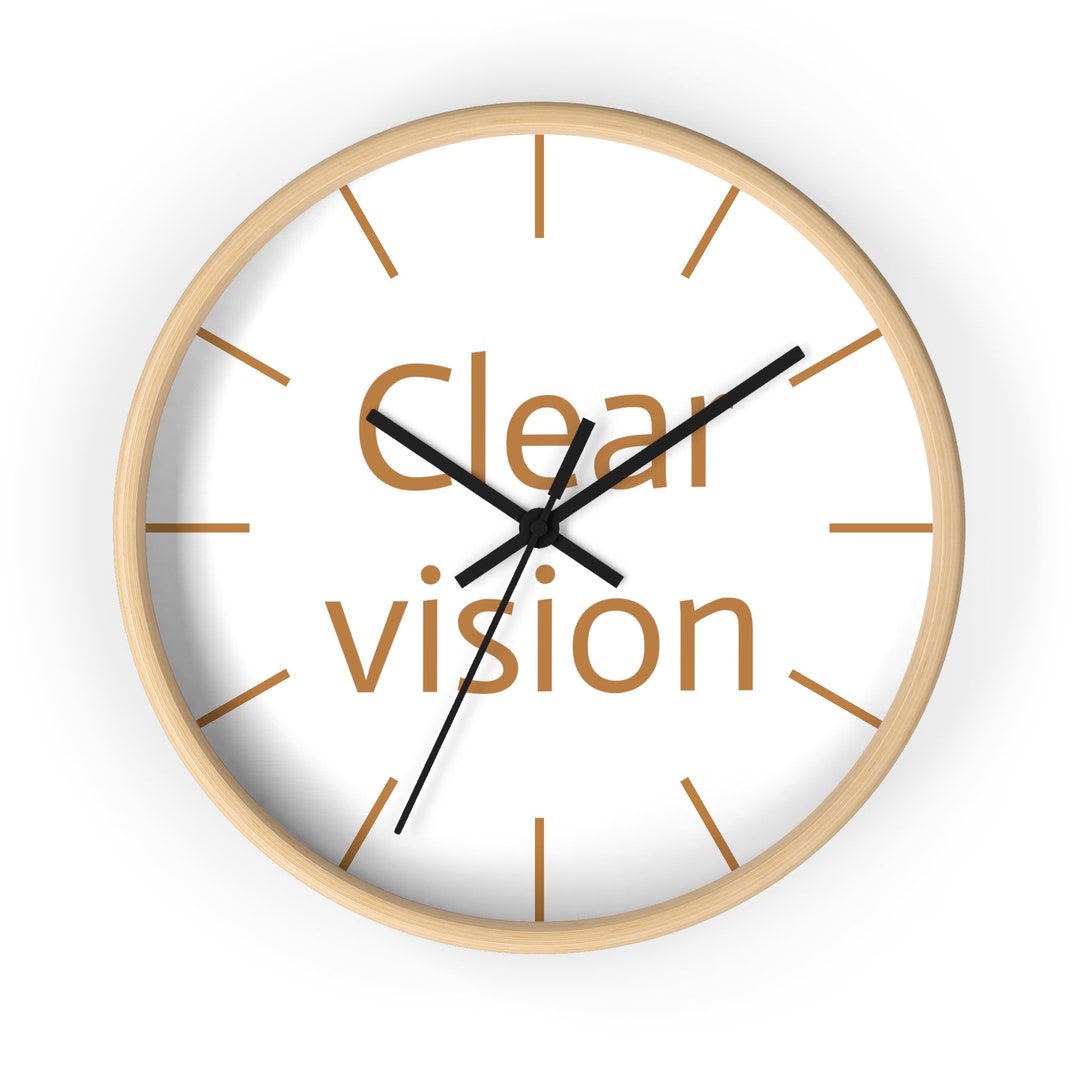 Clear Vision Wall Clock Minimalist Farmhouse Decor Silent Movement ...