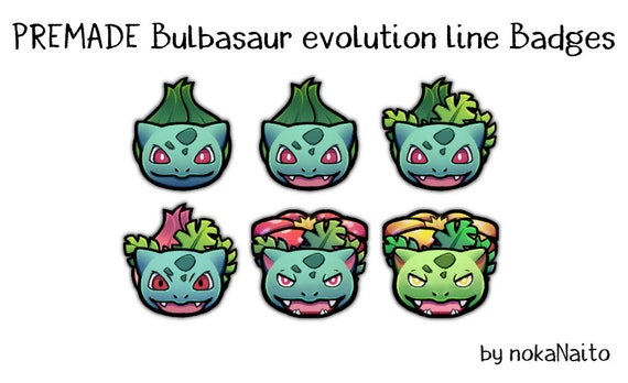 PREMADE Bulbasaur Evolution Line Badges - Etsy