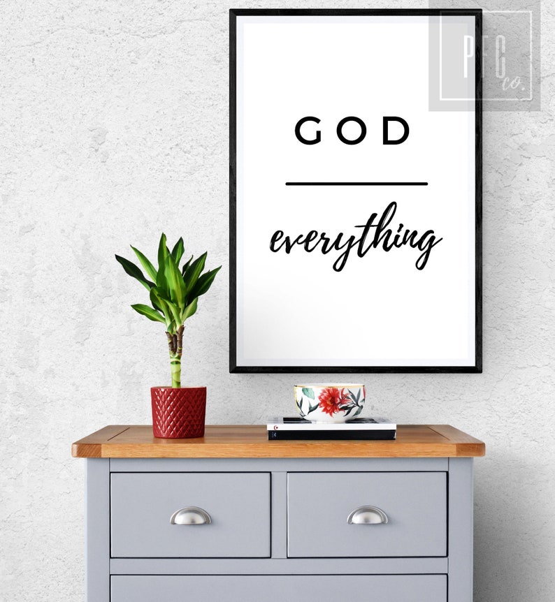 God Over Everything Printable Wall Art | Inspirational Wall Decor ...