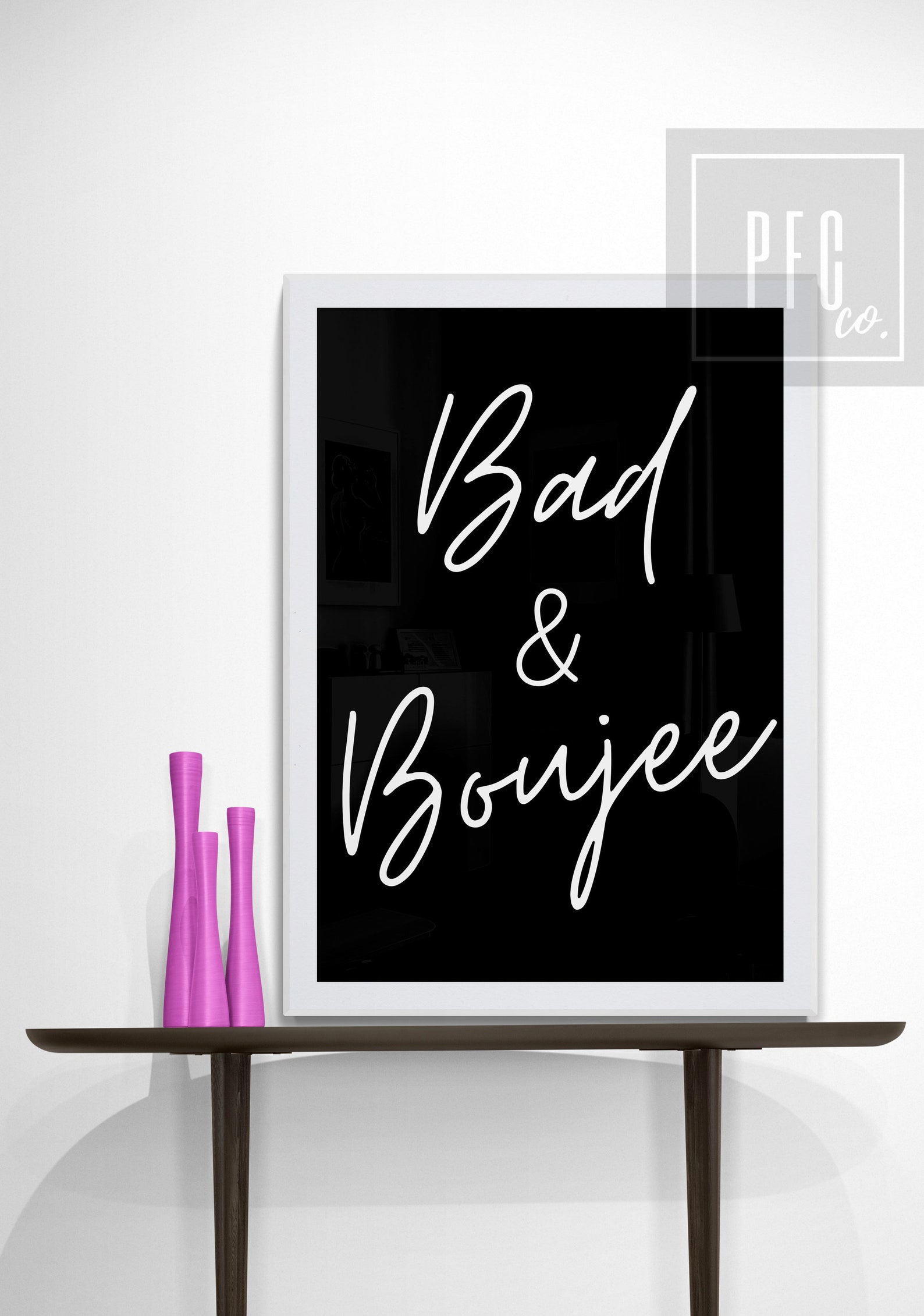 Bad Boujee Print, Bougie Quote Illustration, Art, Modern, Home Decor ...