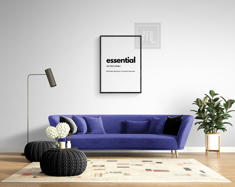 Essential Black and White Definition Wall Art, Essential Quote ...
