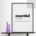 Essential Black and White Definition Wall Art, Essential Quote ...
