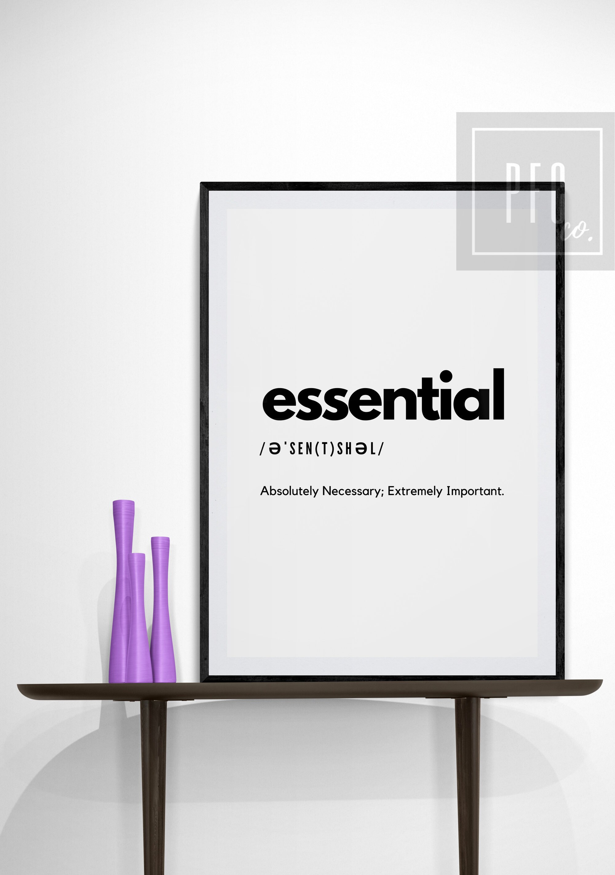 Essential Black and White Definition Wall Art, Essential Quote ...