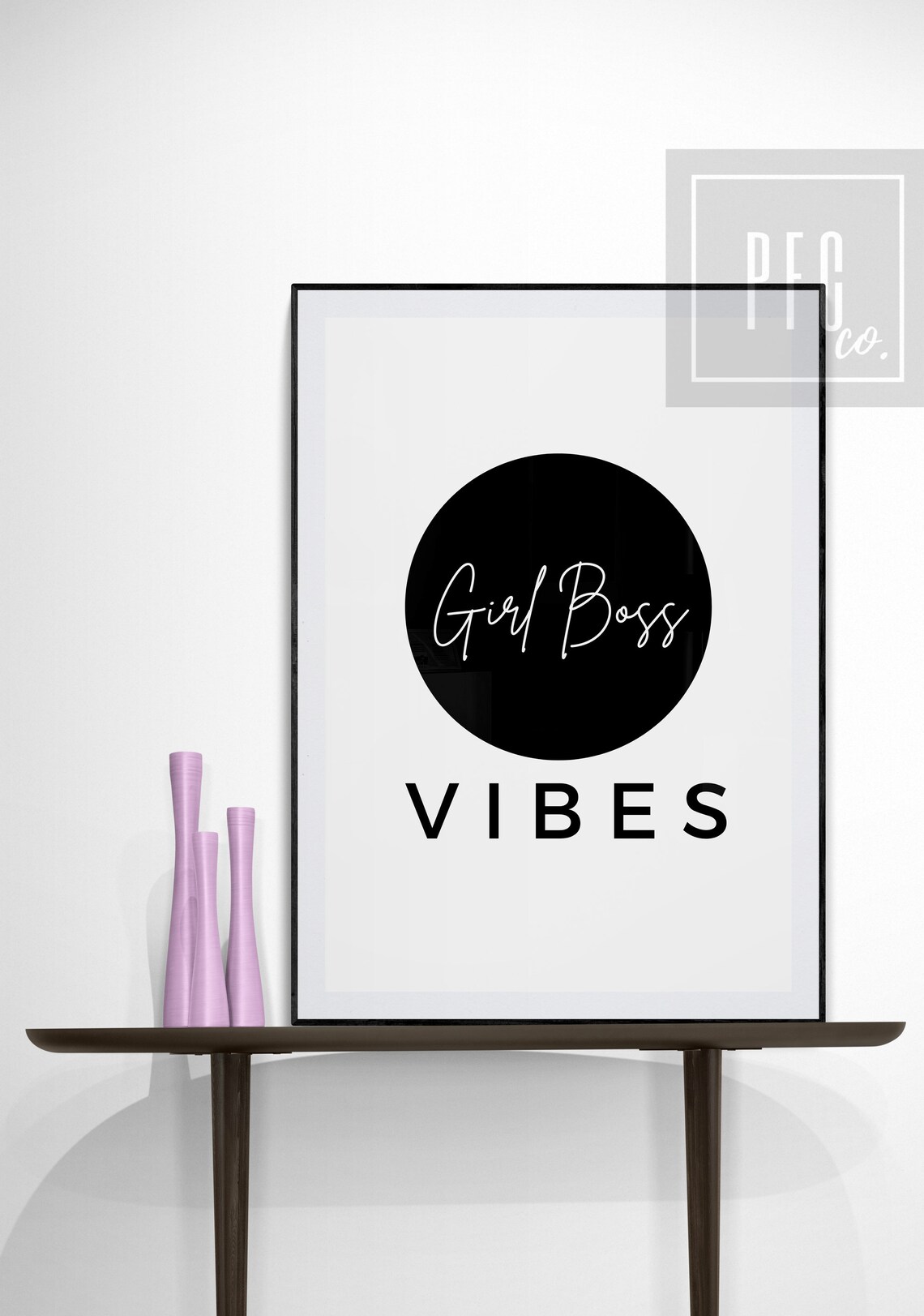 Girl Boss Vibes Prints, Girl Boss Quote Print, Feminist Wall Art ...