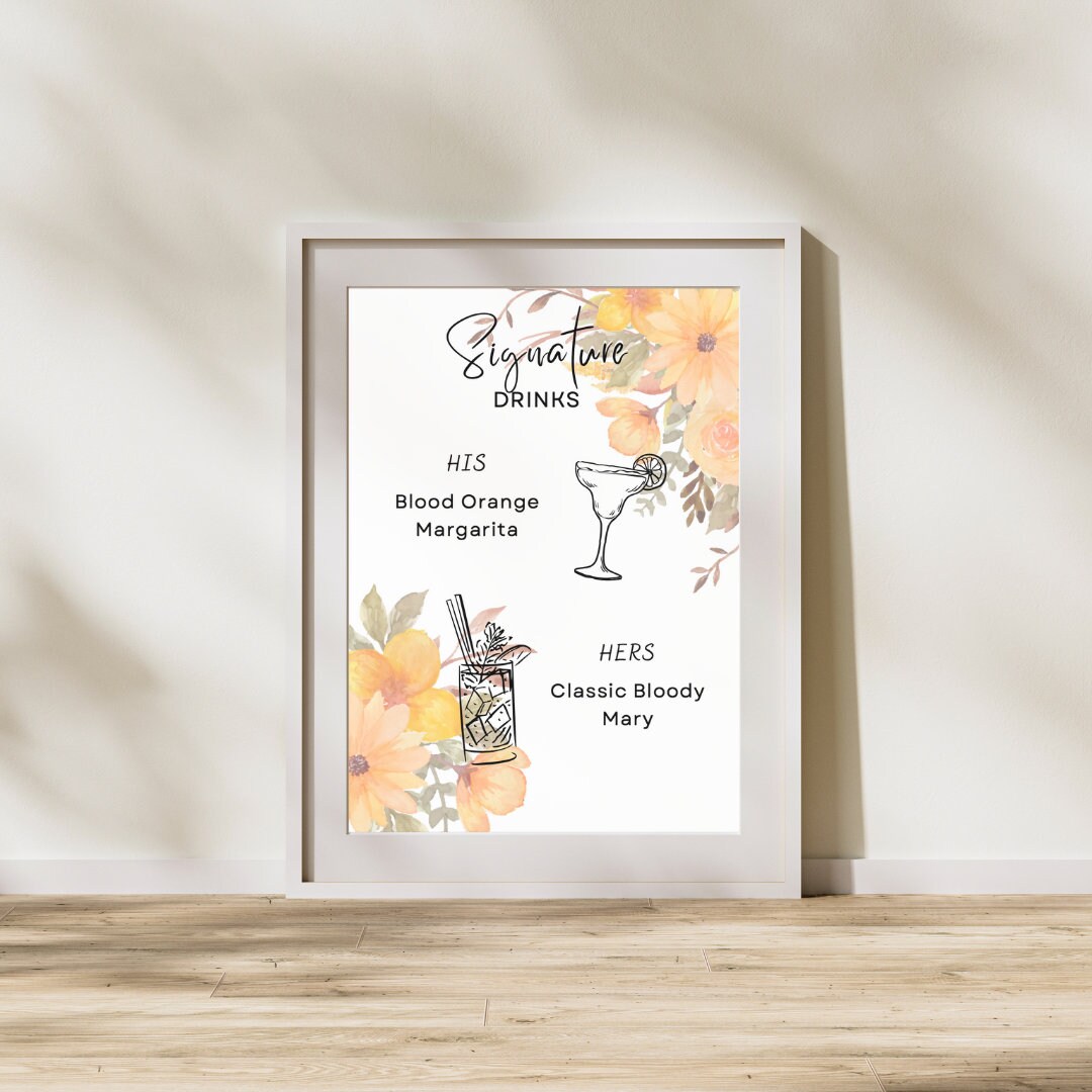 Personalized Signature Drink Bar Sign - Etsy