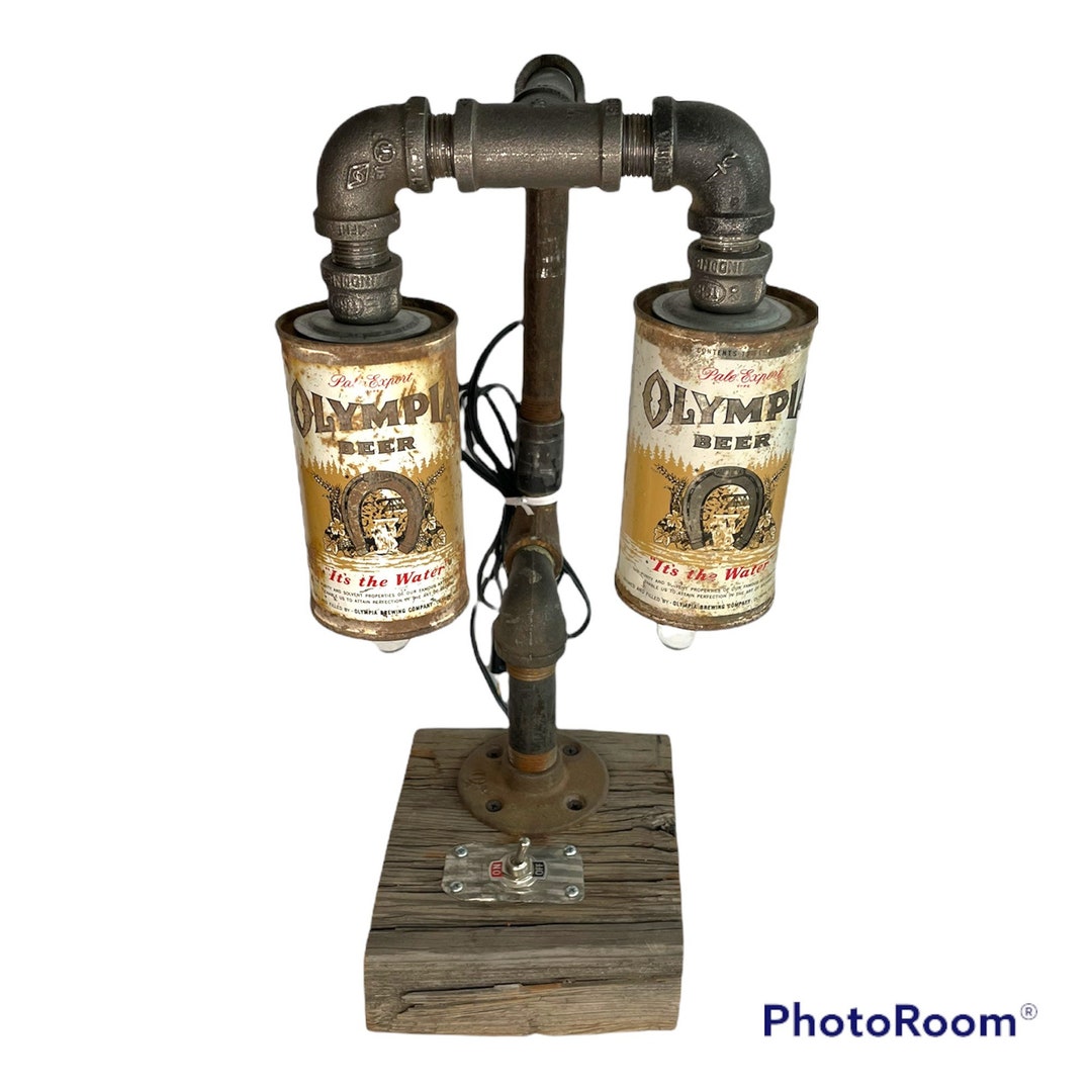 Vintage Olympia Beer Can Rustic Table Desk Lamp - Etsy
