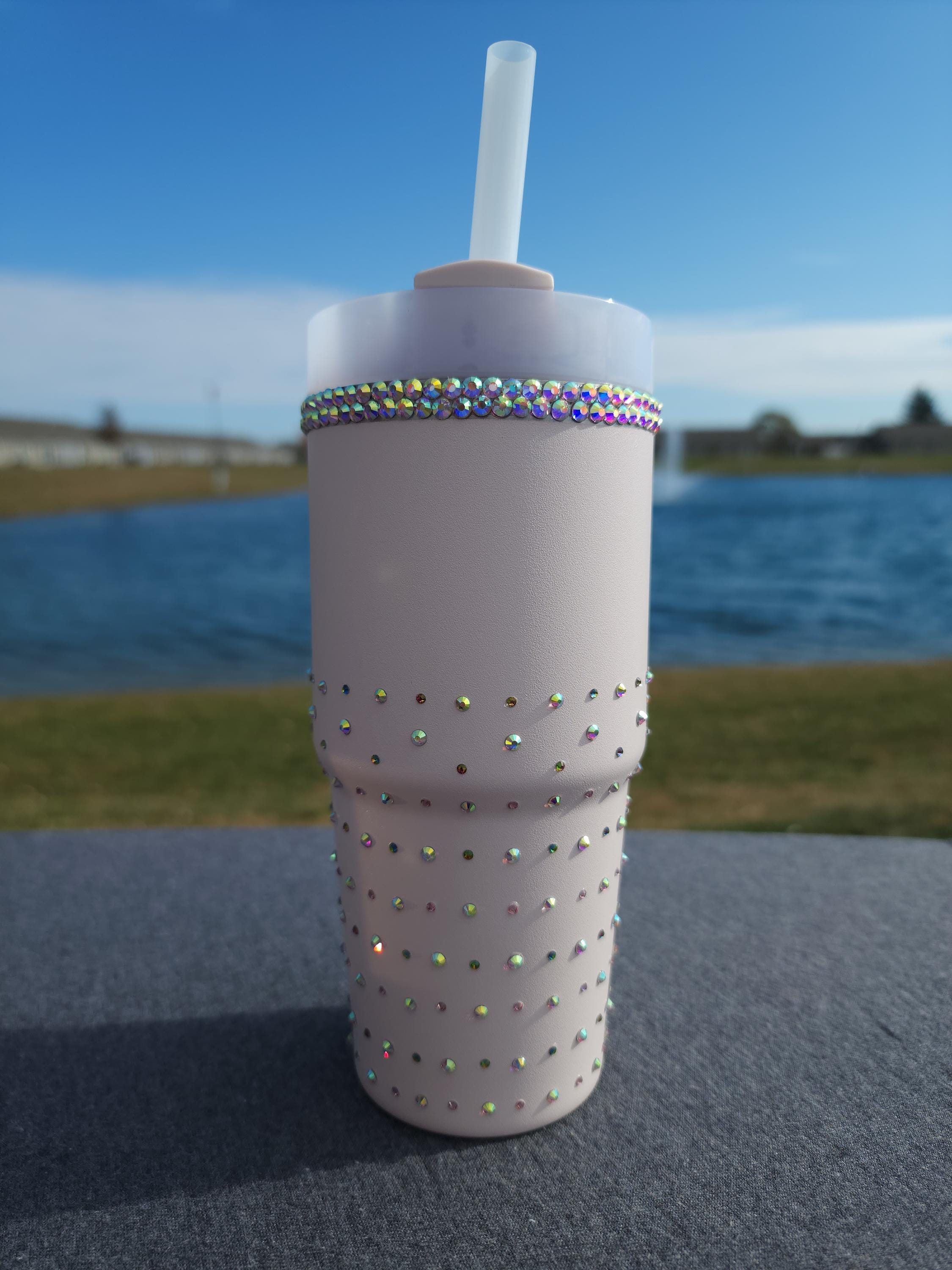 14oz Custom Pink Stanley Tumbler With Hand-placed Glass Rhinestones ...