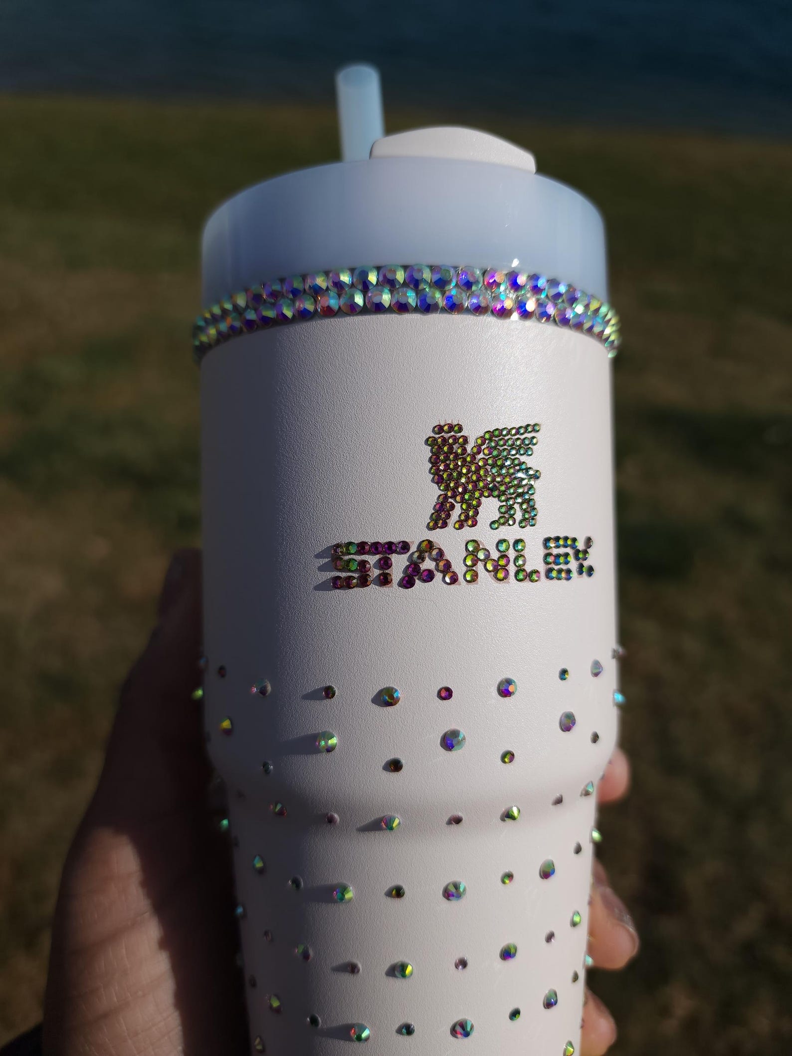 14oz Custom Pink Stanley Tumbler With Hand-placed Glass Rhinestones ...